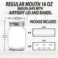 Glass Regular Mouth Mason Jars, 16 oz Clear Glass Jars with Silver Metal Lids 6 PACK) - Walmart.com