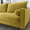 Kingway Furniture Velvet Genoa Living Room Sofa In Goldenrod - Walmart.com