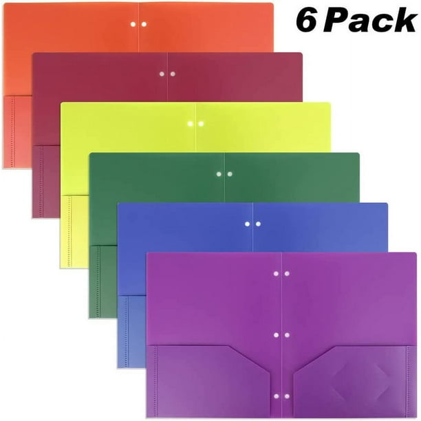 Paquete de 6 carpetas de plástico de colores, carpetas de archivos ...