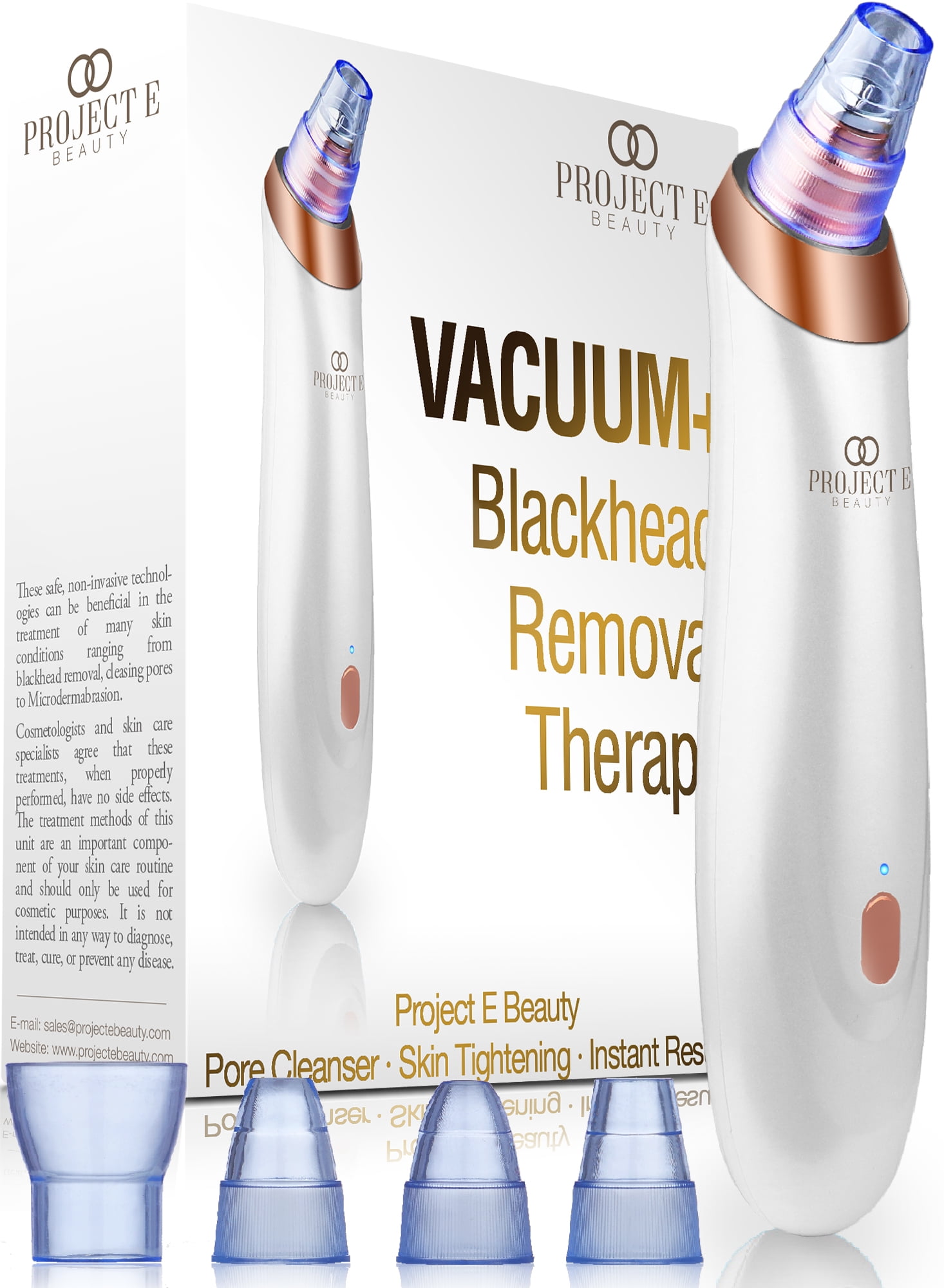 Project E Beauty Blackhead & Pore Vacuum Extractor with 3 Adjustable ...