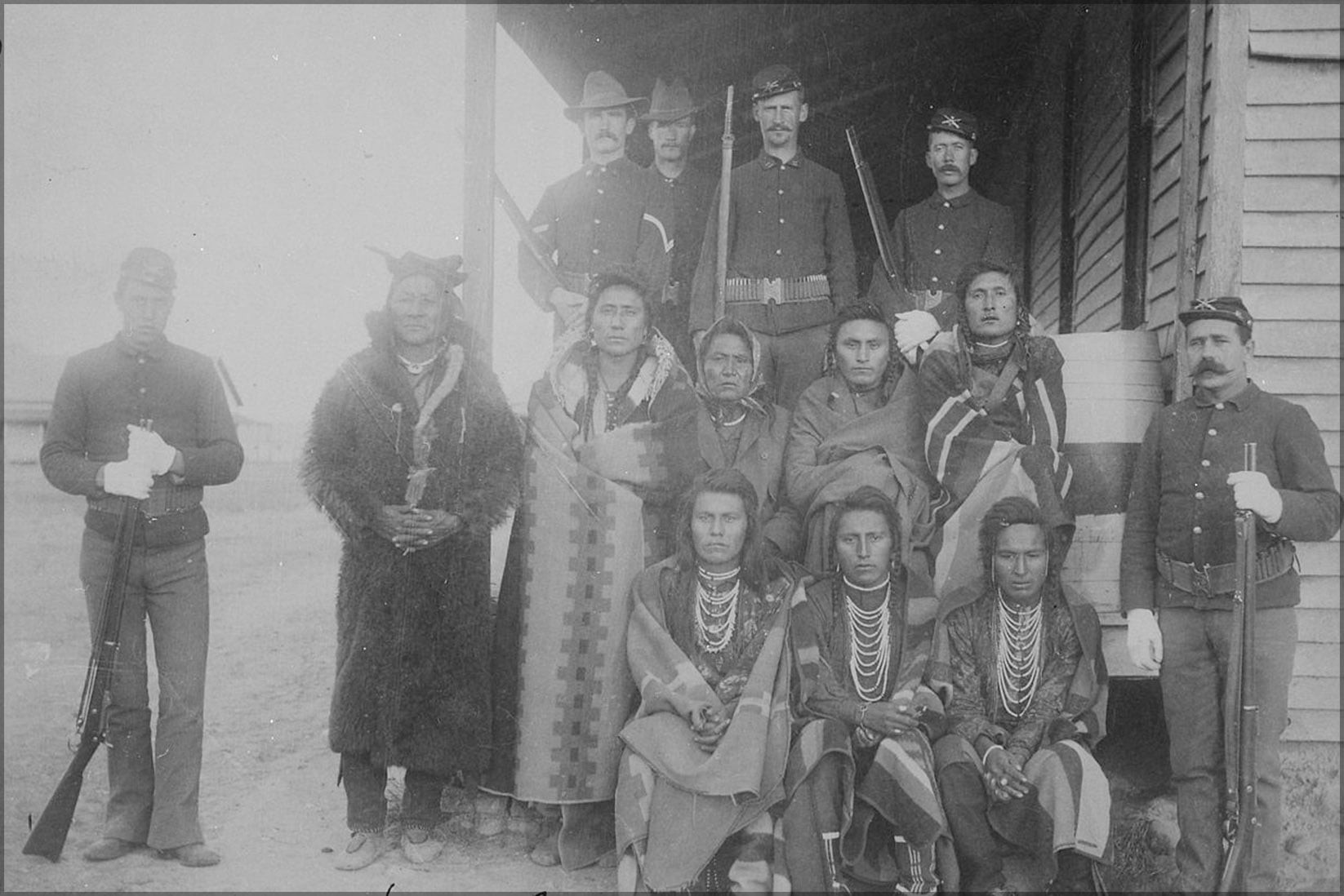 24"x36" Gallery Poster, Crow native american prisoners after fight of ...