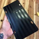 USA Made Tactical Hidden American Flag License Plate Black on Black ...