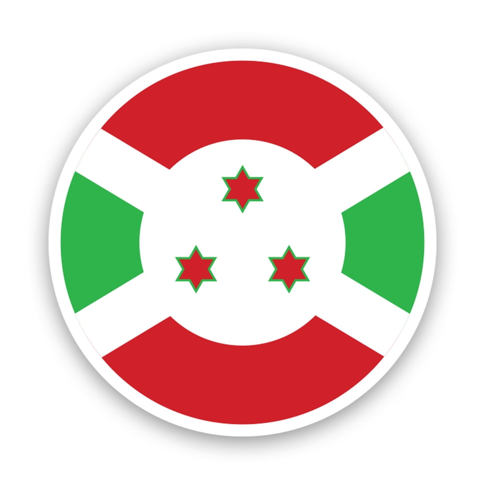 Round Burundian Flag Sticker Decal - Self Adhesive Vinyl - Weatherproof - Made in USA - burundi ...