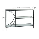 DecMode 32" x 48" Black Metal Industrial Console Table - Walmart.com
