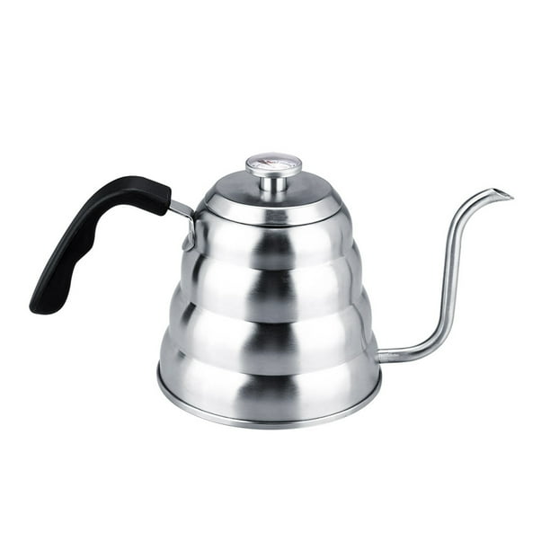 304 Stainless Steel Pour Over Coffee Gooseneck Kettle Teapot with Thermometer Home 1.2L - Walmart.ca