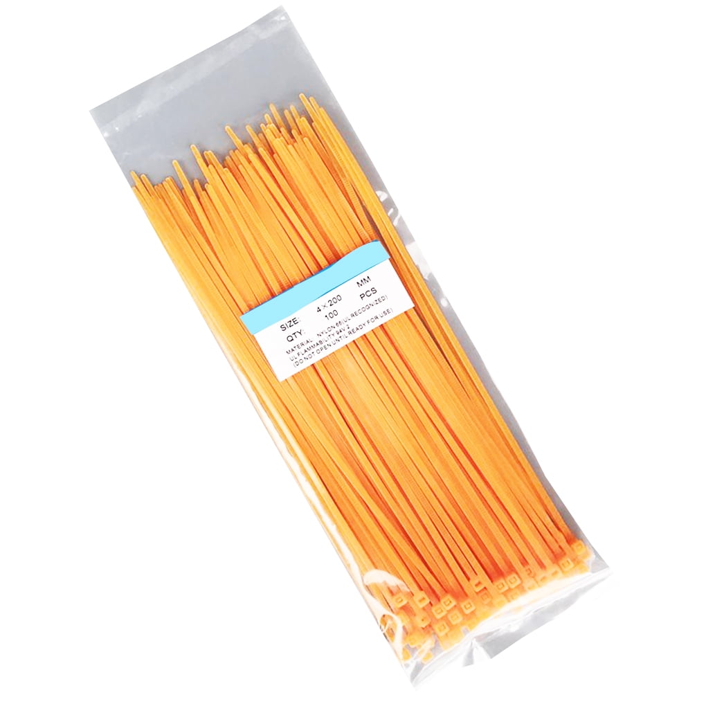 100pcs/bag 4mmx200mm Self-Locking Nylon Wire Plastic Network Cable Zip ...