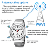 Hearkent Atomic Talking Watch, American English Voice, Stretch Band ...