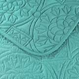 Twin Aqua Quilt Set - Lightweight Microfiber Bedspread, Includes 1 ...