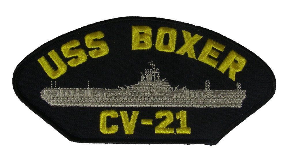 USS BOXER CV-21 PATCH USN NAVY SHIP ESSEX CLASS AIRCRAFT CARRIER ...