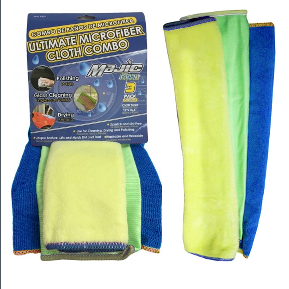 3 Pc Microfiber Drying Cloth Cleaning Wipe Detail Wash Car Vehicle ...