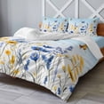 4 Piece Duvet Cover Set Twin, Summer Watercolor Lavender Flower ...