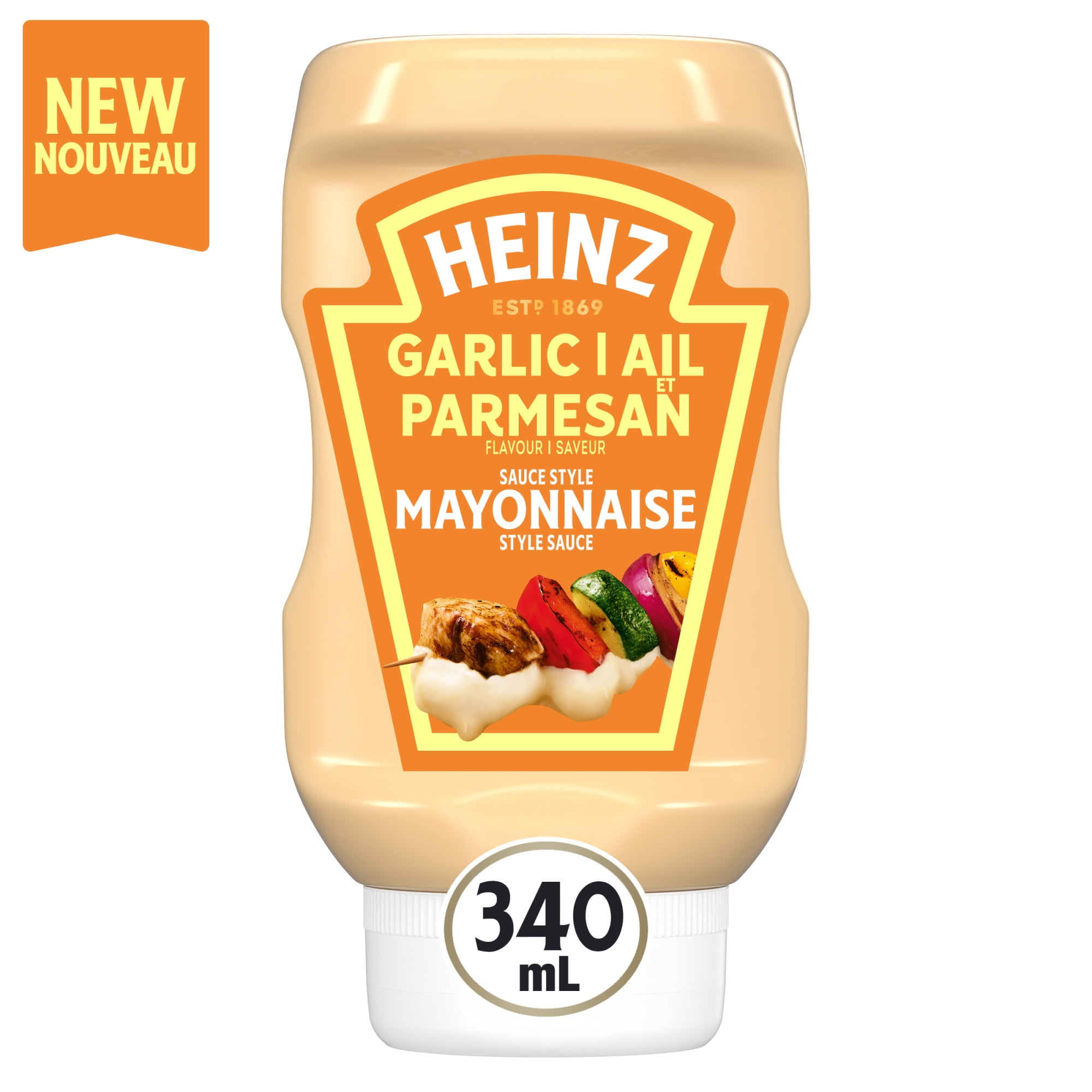 Heinz Garlic Parmesan Flavour Mayonnaise Style Sauce, 340 mL Bottle ...