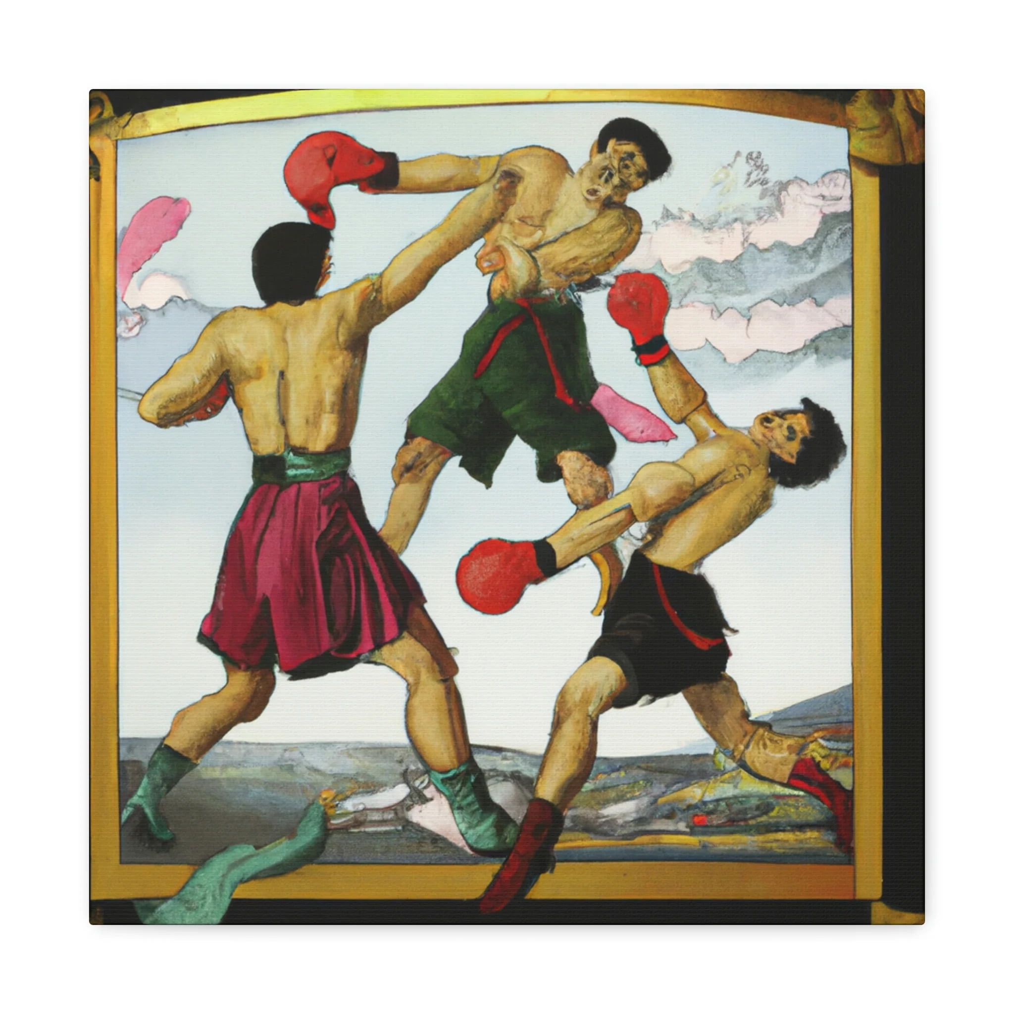 Boxers In A Brawl - Canvas - Walmart.com