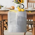 Burlap Table Runner 60 Inches Long, Minimalist Grey Yellow Color Block ...