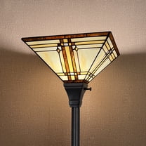 Tiffany Torchiere Floor Lamp 69 Inches Tall Industrial Pole Cream Color ...
