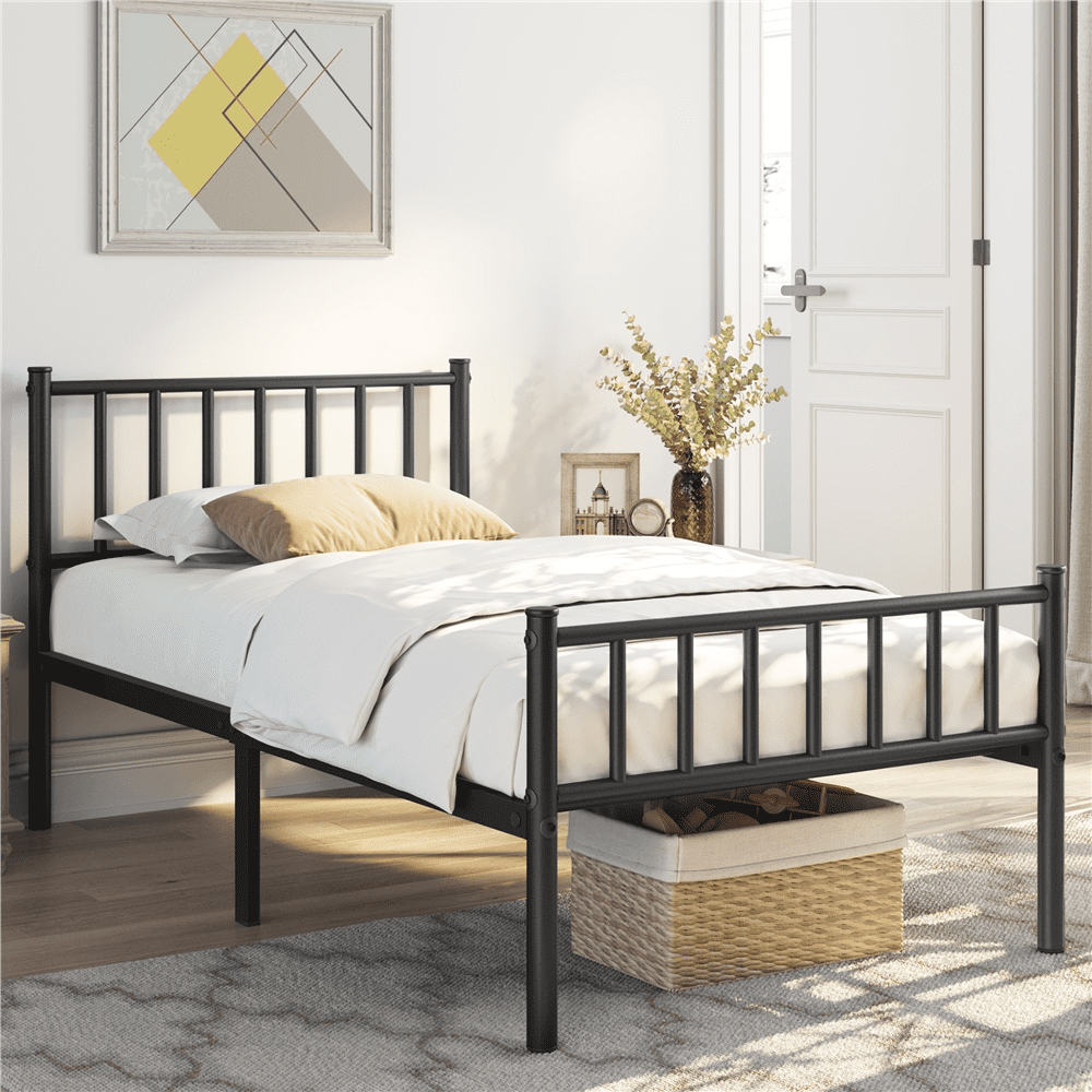 Click here for Yaheetech Metal Platform Bed With Spindle Headboar... prices