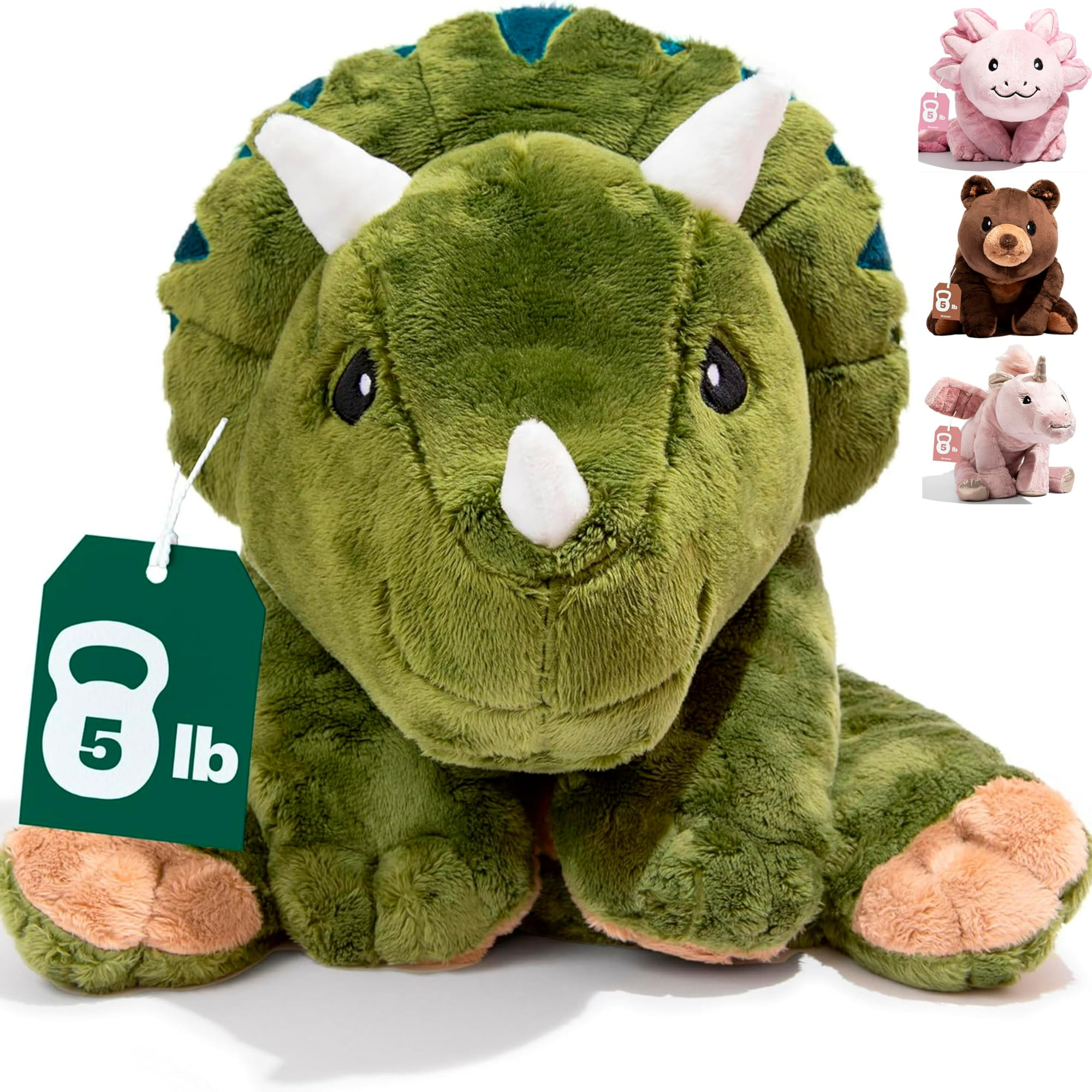 Click here for Brease Weighted Stuffed Animal - Green Dinosaur 25... prices