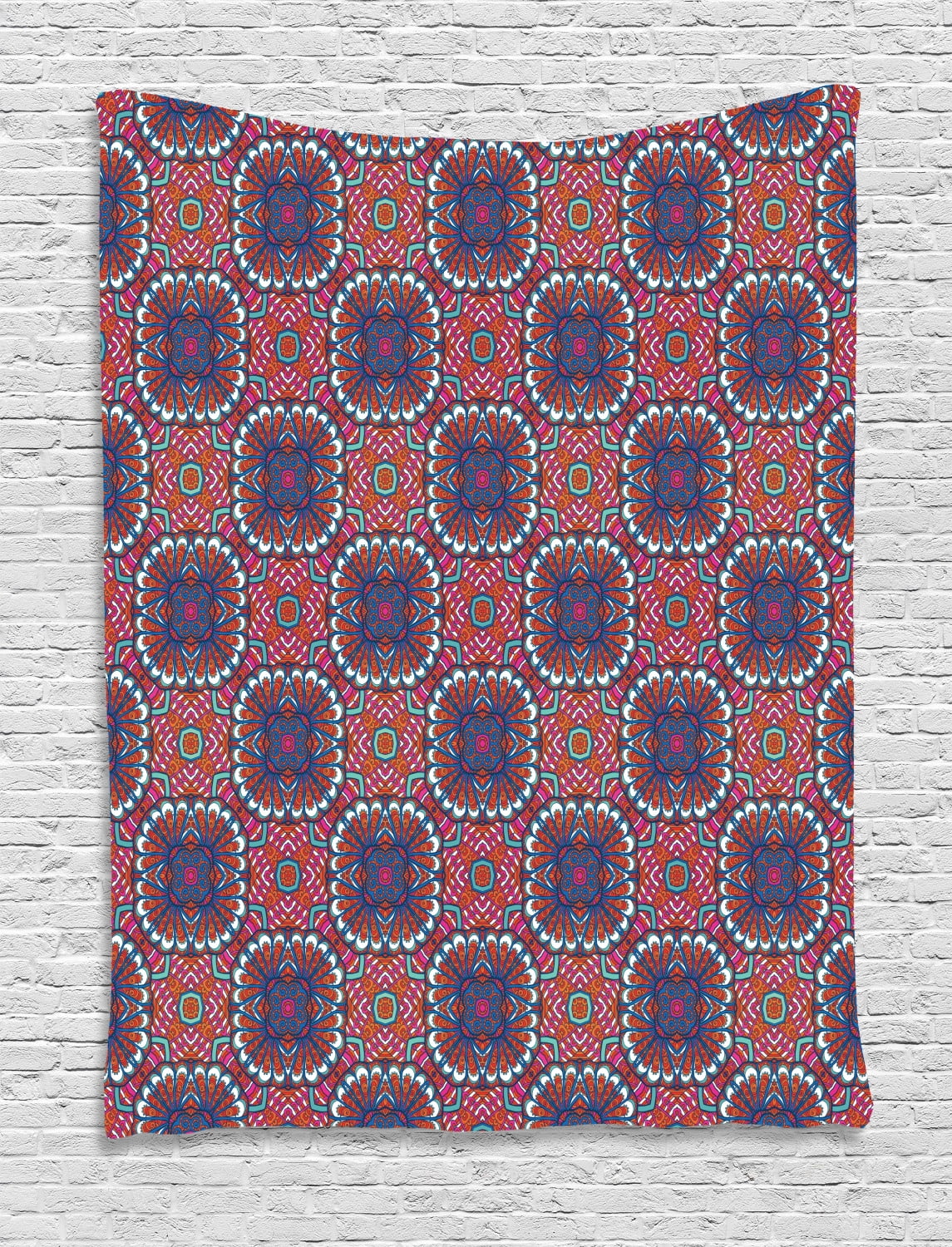 Ethnic Tapestry, Tribal Tibetan Geometric Arrangement Floral Pattern ...