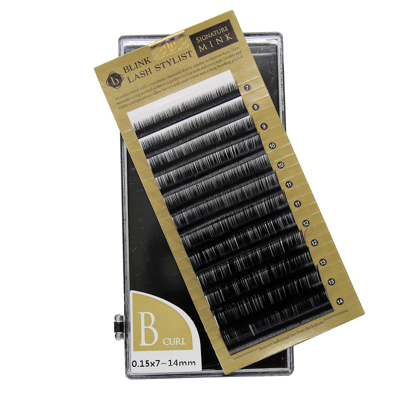 Eyelash Extension Blink Mink B 0.15 Curl 7mm-14mm Mixed Size Tray ...