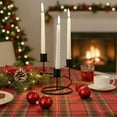 3-Arm Candelabra, Black Iron Curved Candle Holder for Taper Candles ...