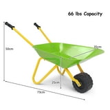 Costway Kids Metal Wheelbarrow Children's Size Outdoor Garden Backyard ...