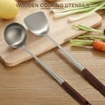 Wok Spatula and Ladle Tool Set, 17 Inches Spatula for Wok, Stainless ...
