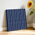 Canvas Wall Art Navy Blue Canvas Art Print Rustic Vertical Dashed Lines ...