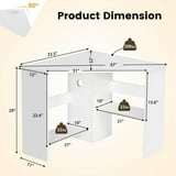 Costway Corner Computer Desk, Triangle Writing Workstation with Storage ...
