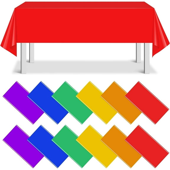 CQCYD Large Plastic Rectangle Table Cover, Disposable Party Tablecloth ...