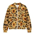 DISNIMO Sunflower Printed Jackets for Women Leopard Print Zip Up ...