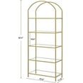 Arched Display Racks,Metal Bookcase,Tempered Glass Shelves,Storage Rack ...