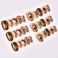 Autumn Maple Hedgehog Press on Nails, Short Oval Glossy False Nails ...