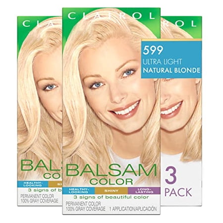 Clairol Balsam Permanent Hair Dye, 599 Ultra Light Natural Blonde Hair ...
