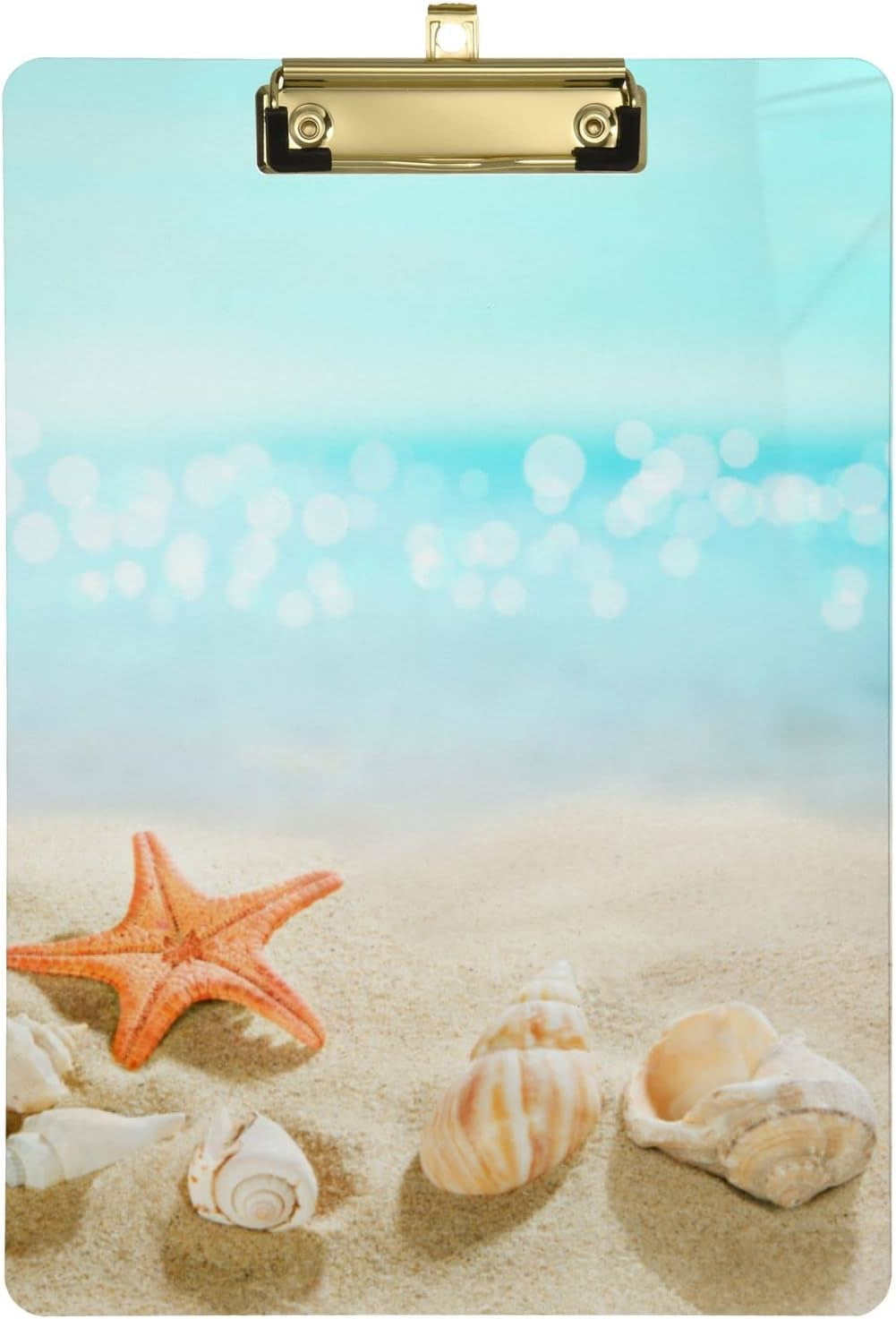 ZHANZZK Blue Ocean Starfish Beach Clipboard Hardboard Wood Nursing Clip ...
