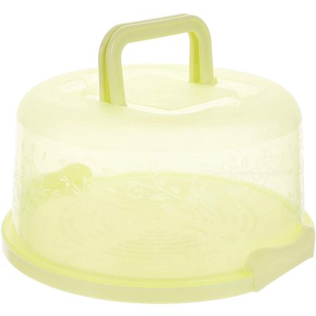 8 Inches Round Plastic Cake Carrier with Dome Lids Handle Food Storage ...