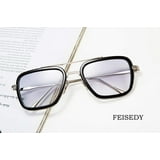 FEISEDY Retro 70s Aviator Sunglasses Tony Sunglasses Trendy Women Square Sun Glasses B2510 ...