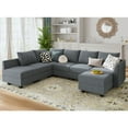Free Shipping! HONBAY Modular Soft Linen Fabric Sectional Sofa ...
