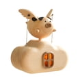 Illuminated Wooden Flying Pig Dynamic Sculpture, Handcrafted Moving ...