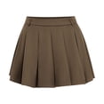 Ediodpoh Womens Skirt Spring and Summer Leisure Solid Color Pleated ...