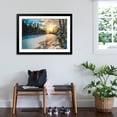 Art.com Winter Forest River Snow Sunset Scene. Snow Covered River in ...