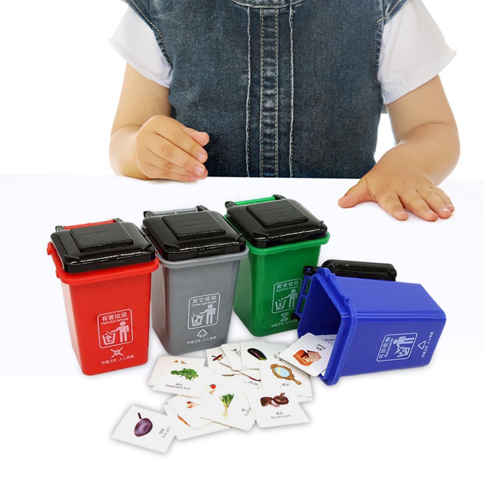 Garbage Truck Toy Waste Management Recycling Toy Curbside Garbage Bin ...