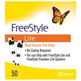 FreeStyle Lite Blood Glucose Test Strips, 50 Ct HSA/FSA Eligible ...
