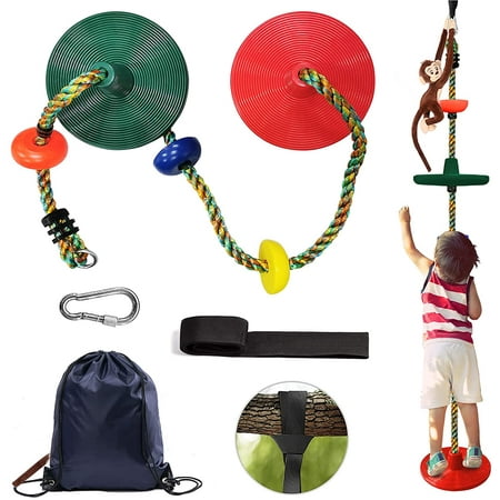 DITUCU Climbing Rope Tree Swing with Multicolor Platforms and 2 Disc ...
