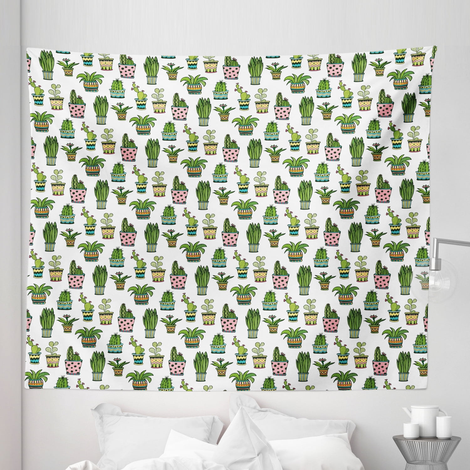 Cactus Tapestry, Colorful Succulent Houseplants and Cactus Pattern ...