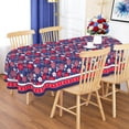 4th of July Patriotic Tablecloth 60x102 Inch Waterproof Washable ...
