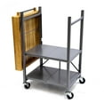Origami Folding & Wheeled Kitchen Island Bar Cart - Movable Solid Wood ...