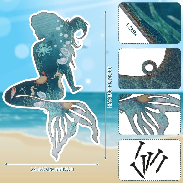 Metal Mermaid Wall Sculpture Mermaid Wooden Wall Art