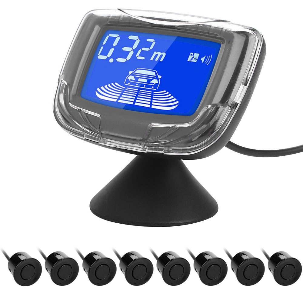 Car Reverse Radar Backup Parking Radar Portable 8 Sensors LCD Display ...