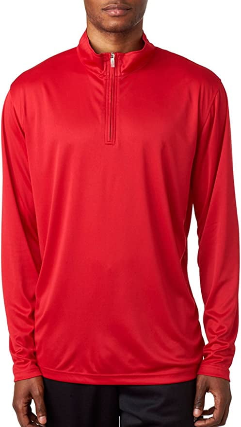 8424 UltraClub Men's Cool Dry Sport Performance Interlock 1/4 Zip ...