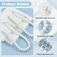 2Pcs Round Glass Pearl Beads Aluminium Strap Chains Platinum 360mm ...